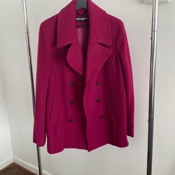 Karl Lagerfeld | Jackets & Coats | Magenta Karl Lagerfeld Coat | Poshmark